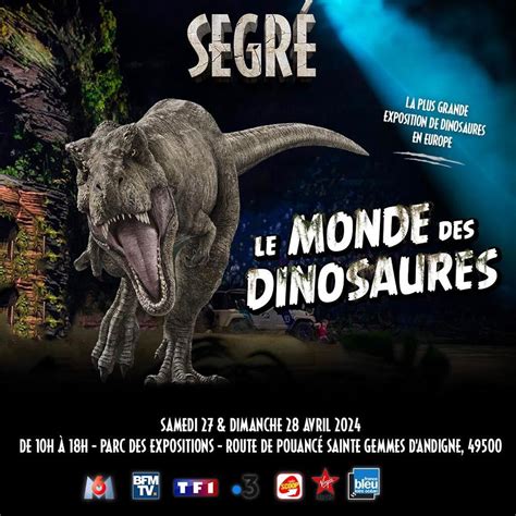 Le Monde des Dinosaures exposition XXL à Segré les 27 et 28 avril