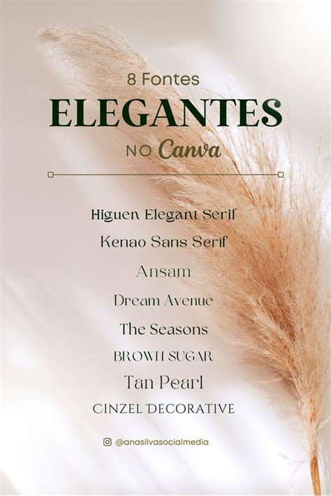 8 Fontes Elegantes No Canva Fontes Elegantes Dicas Fontes