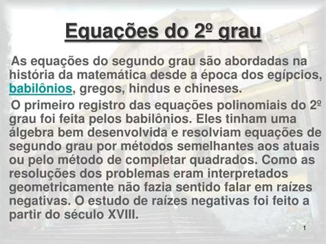 PPT Equações do 2º grau PowerPoint Presentation free download ID