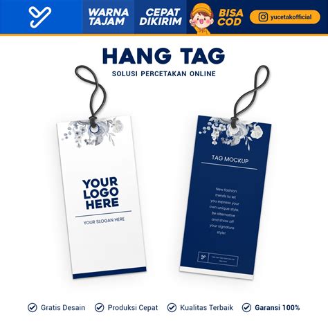 Jual YUCETAK Hang Tag Baju FREE TEMPLATE DESIGN Label Baju