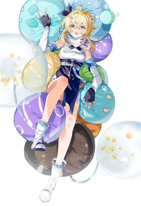 Lumine And Slime Genshin Impact Drawn By Yan Er Danbooru