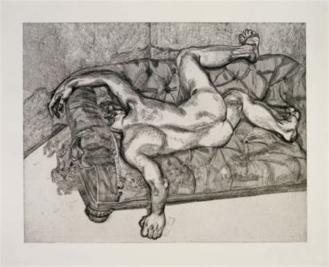 Naked Man On A Sofa LUCIAN FREUD Etchings Matthew Marks Gallery