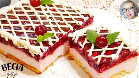 Wiśniowe szaleństwo ciasto bez pieczenia z wiśniami Wszyscy będą