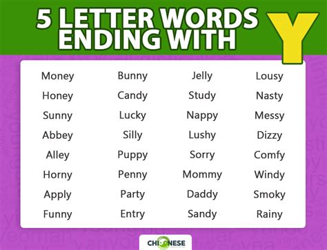 5 Letter Words That End With Y 100 Words Verbs Adjectives Nouns