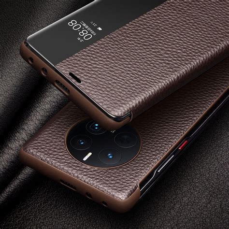 QIALINO Biznesowe Skórzane Etui do Huawei Mate 50 Pro czerwone