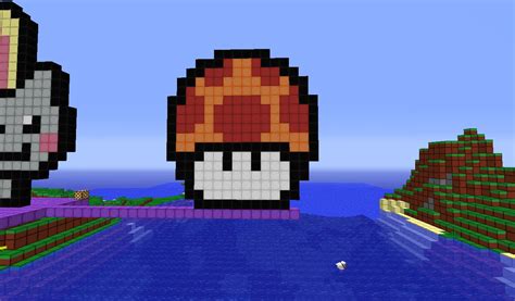 Minecraft Pixel Art Mario Mushroom
