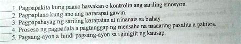 SOLVED Alamin Kung Anong Kasanayan Sa Buhay Ang Isinasaad Ng Bawat