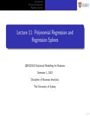 Lecture Polynomial Regression And Regression Splines Pdf