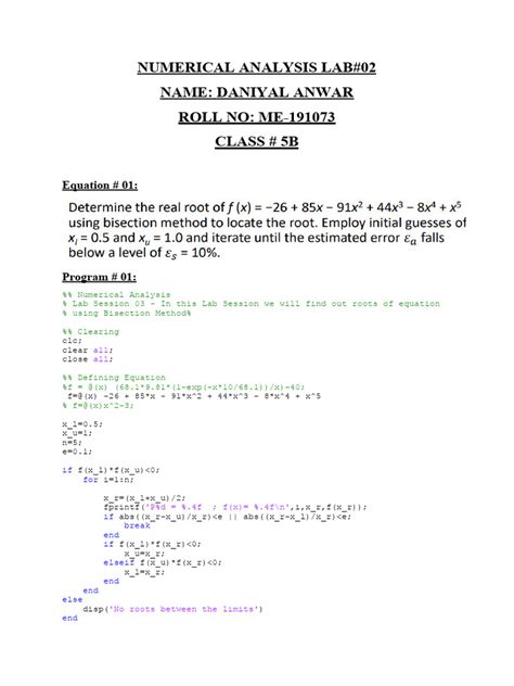 lab 03 root finding using bisection pdf