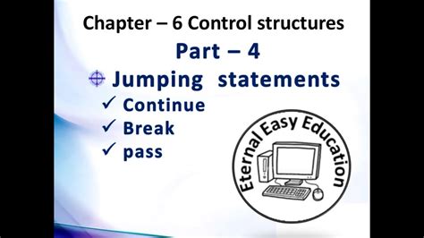 tn 12th computer science chapter 6 control structures part 4 jump statements youtube