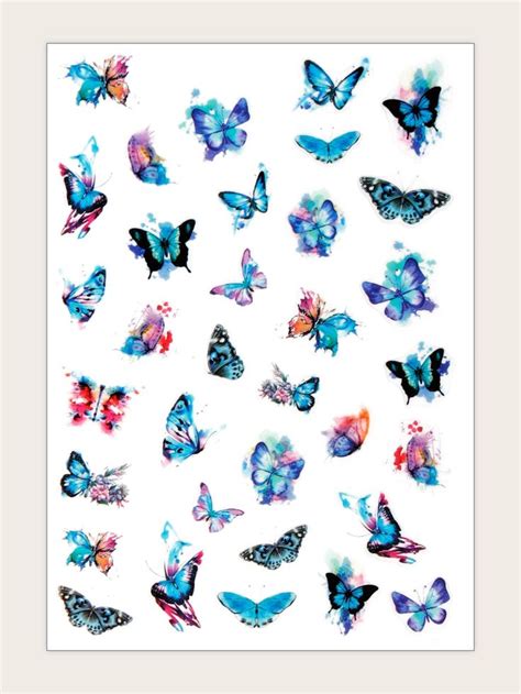 1sheet Butterfly Pattern Nail Art Sticker Butterfly Pattern Nails