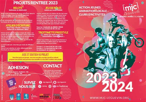 PROGRAMME SAISON 2023 2024 MJC De Leguevin Maison Des Jeunes Et De