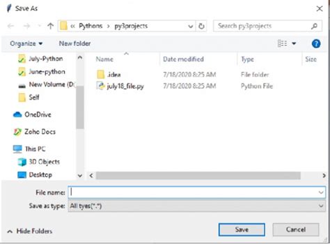 python tkinter中的asksaveasfile 函数 极客教程