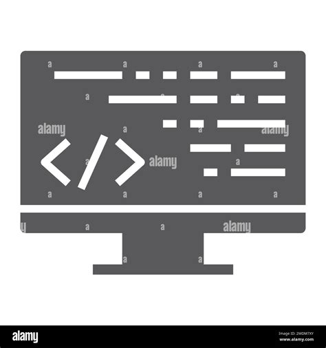 Coding Glyph Icon Programming And Development Computer Sign Vector