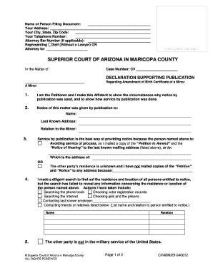 Fillable Online Superiorcourt Maricopa Case Number CV Superiorcourt