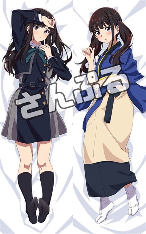 Inoue Takina Dakimakura Medium Long Hair Black Hair Socks Purple Eyes Blue Kimono Japanese
