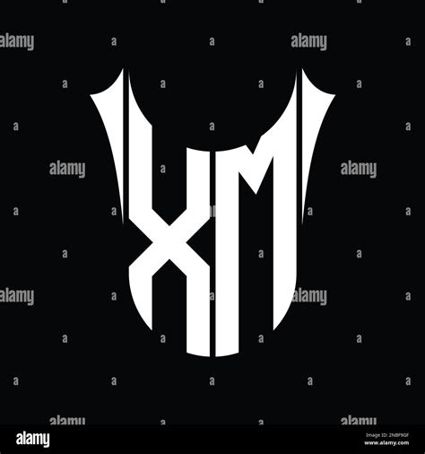 XM Logo Monogram Shield Sharp Half Round Shape Vector Images Design