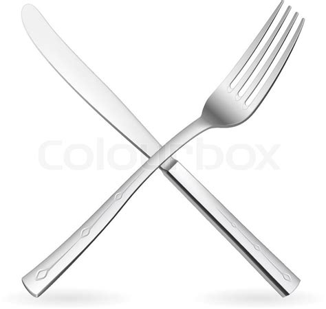 Krydset Gaffel Og Kniv Illustration Stock Vektor Colourbox