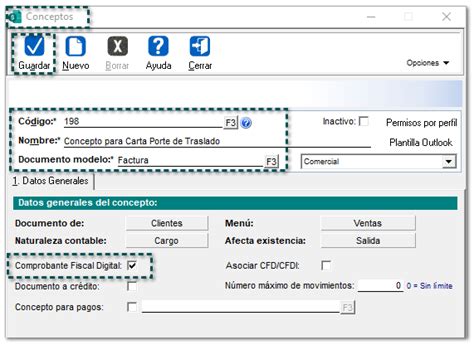 Registro y Configuración de Conceptos