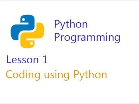 Python Programming Lesson Coding Using Python Youtube