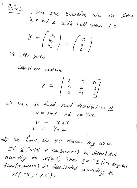 [solved] let x y z with null mean and covariance matrix find the joint course hero