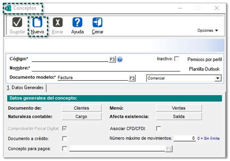 Registro y Configuración de Conceptos