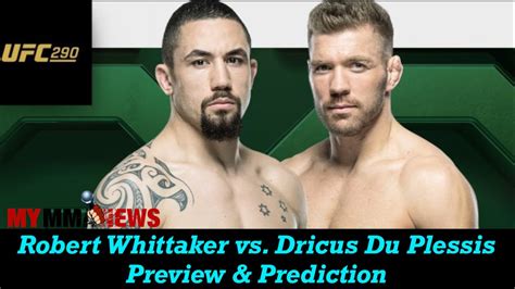 Robert Whittaker Vs Dricus Du Plessis Preview Prediction YouTube