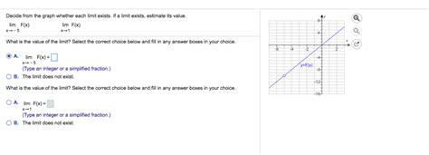 solved decide from the graph whether each limit exists if a