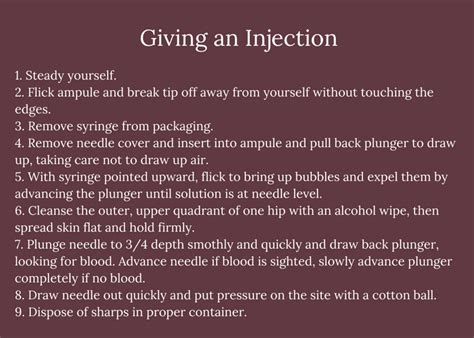 Giving An Injection Flashcard Midwife Assistant Flashcard Syringe