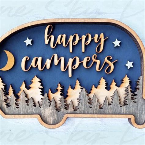 Happy Campers SVG Glowforge Happy Campers Laser File Happy Etsy