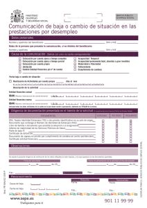 comunicacion baja o cambio de situación