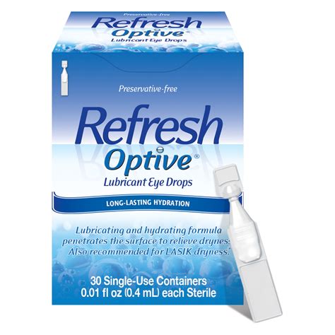 Refresh Optive Lubricant Eye Drops Non Preserved Tears Single Use