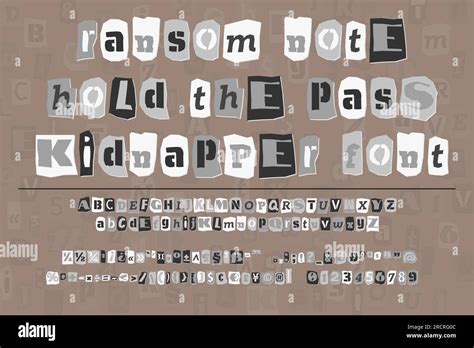 Gray Ransom Collage Style Letters Numbers And Punctuation Marks Cut
