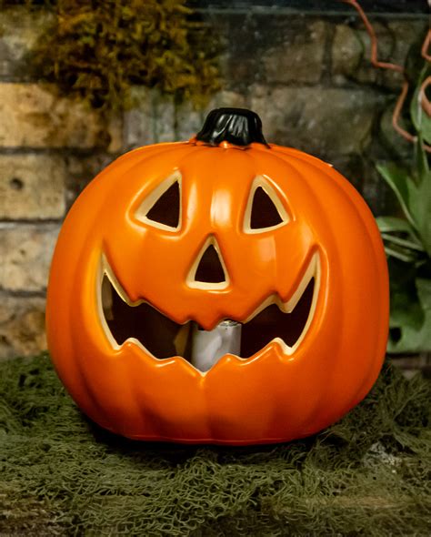 Klassischer Halloween Kürbis mit Licht 22cm Horror Shop
