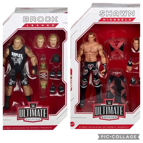 PO WWE Mattel Ultimate Edition 4 Brock Lesnar Shawn Michaels Figure