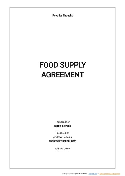 Food Contract Template