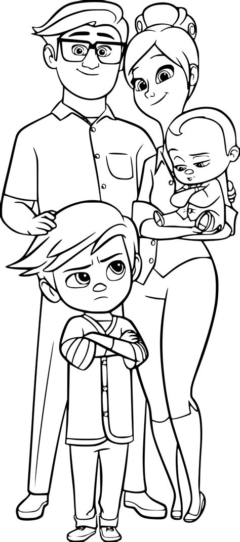 Coloriage Baby Boss la famille à imprimer