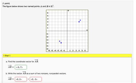 solved 1 point the figure below shows two named points a