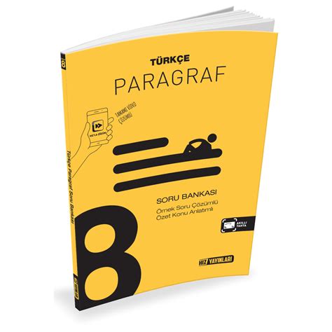 Hız Yayınları 8 Sınıf Türkçe Paragraf Soru Bankası Kitabı