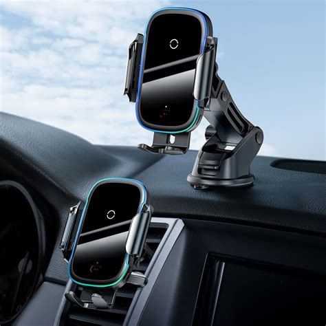 Suporte Carregador Sem Fio Veicular Inteligente Baseus Light Turbo