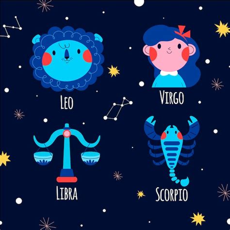 Conjunto de signo del zodiaco de diseño plano Vector Gratis