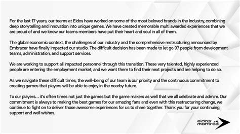 Embracer Lays Off 97 People At Eidos Montreal Reportedly Cancels New