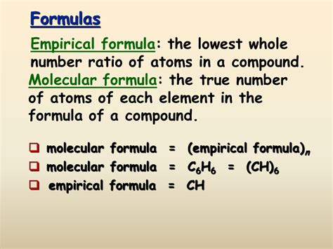 Percent Composition Empirical And Molecular Formulas Presentation