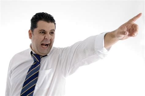 Shouting Man Pointing Side Stock Image Image Of Concept 6846973