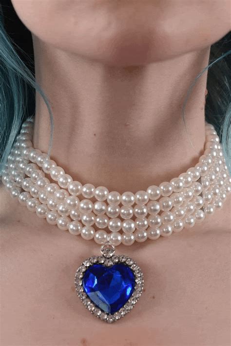 Princess Pearl Necklace Choker Pink Red Blue Wild Thing