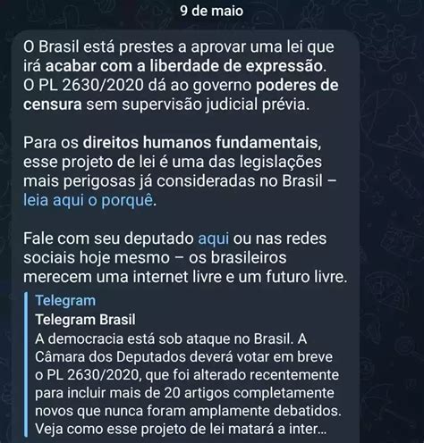 Telegram Faz Campanha Contra Pl Das Fake News E Cita Censura