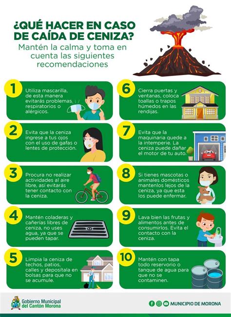 Actúa ante la caída de ceniza con estos consejos