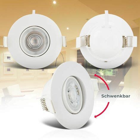 B K Licht Set de 6 spots encastrés LED 230V spots LED orientables