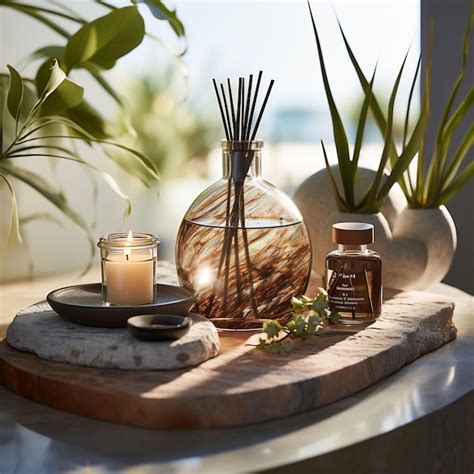 Premium AI Image A Table With Two Vases And A Candle On It