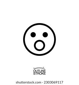 Surprise Face Emoji Icon Outline Editable Stock Vector Royalty Free
